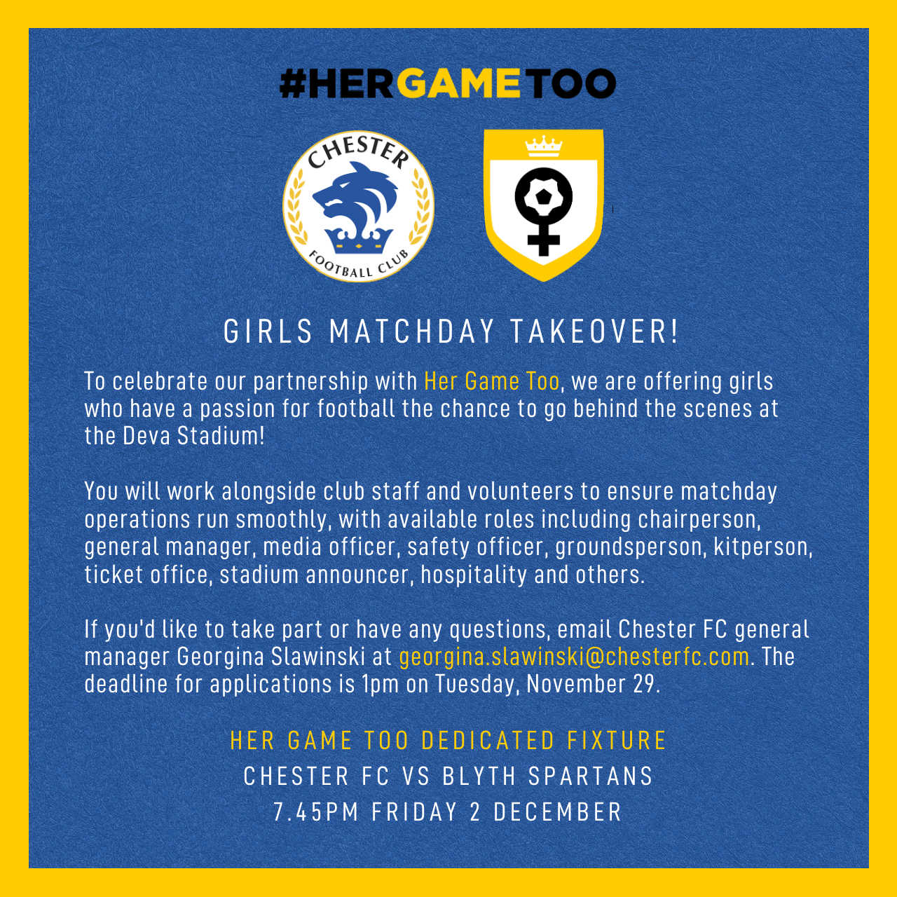 NEWS | Girls Matchday Takeover launched ahead of Her Game Too focus ...