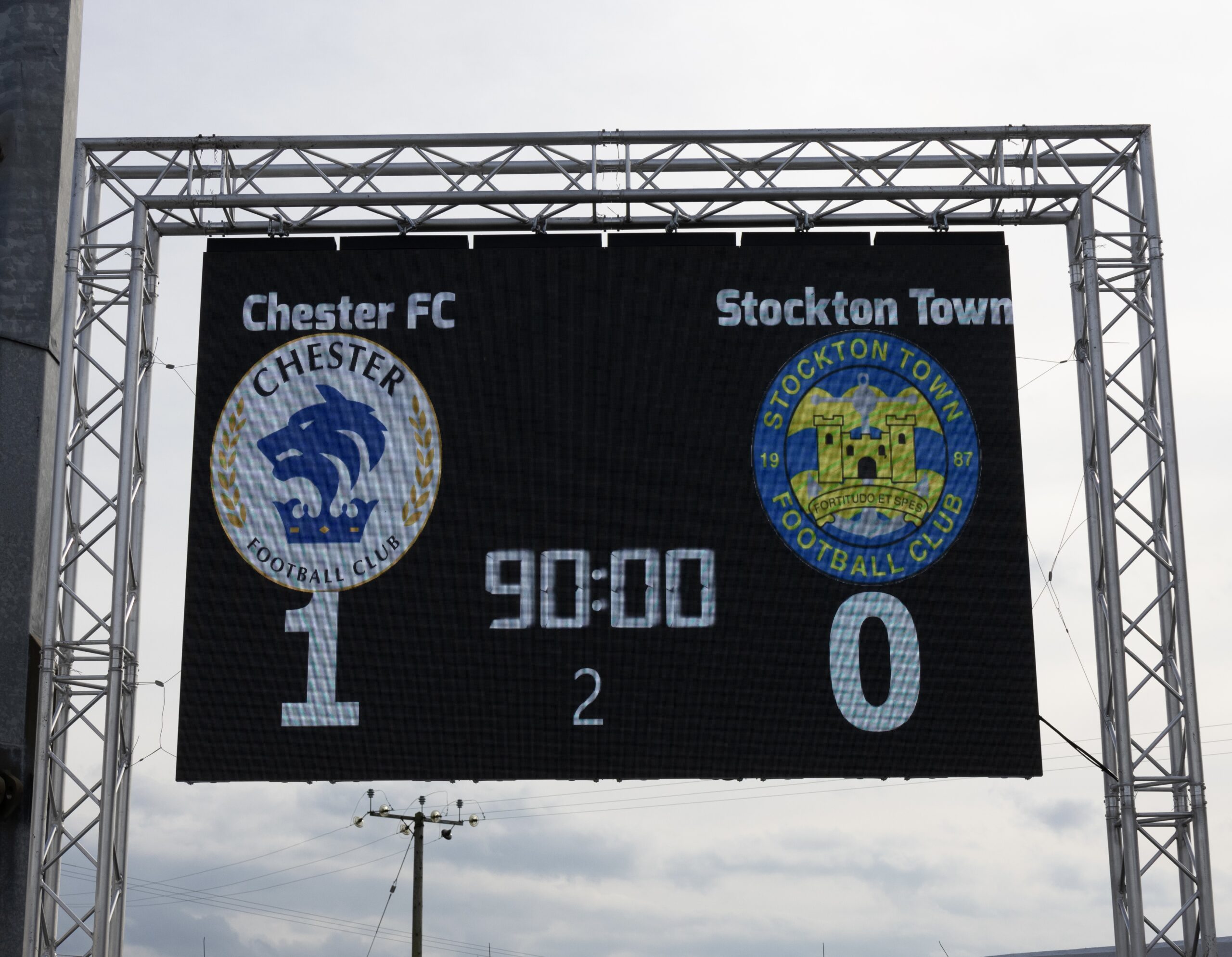 Digital Scoreboard installed ahead of Farsley game! - Chester Football Club